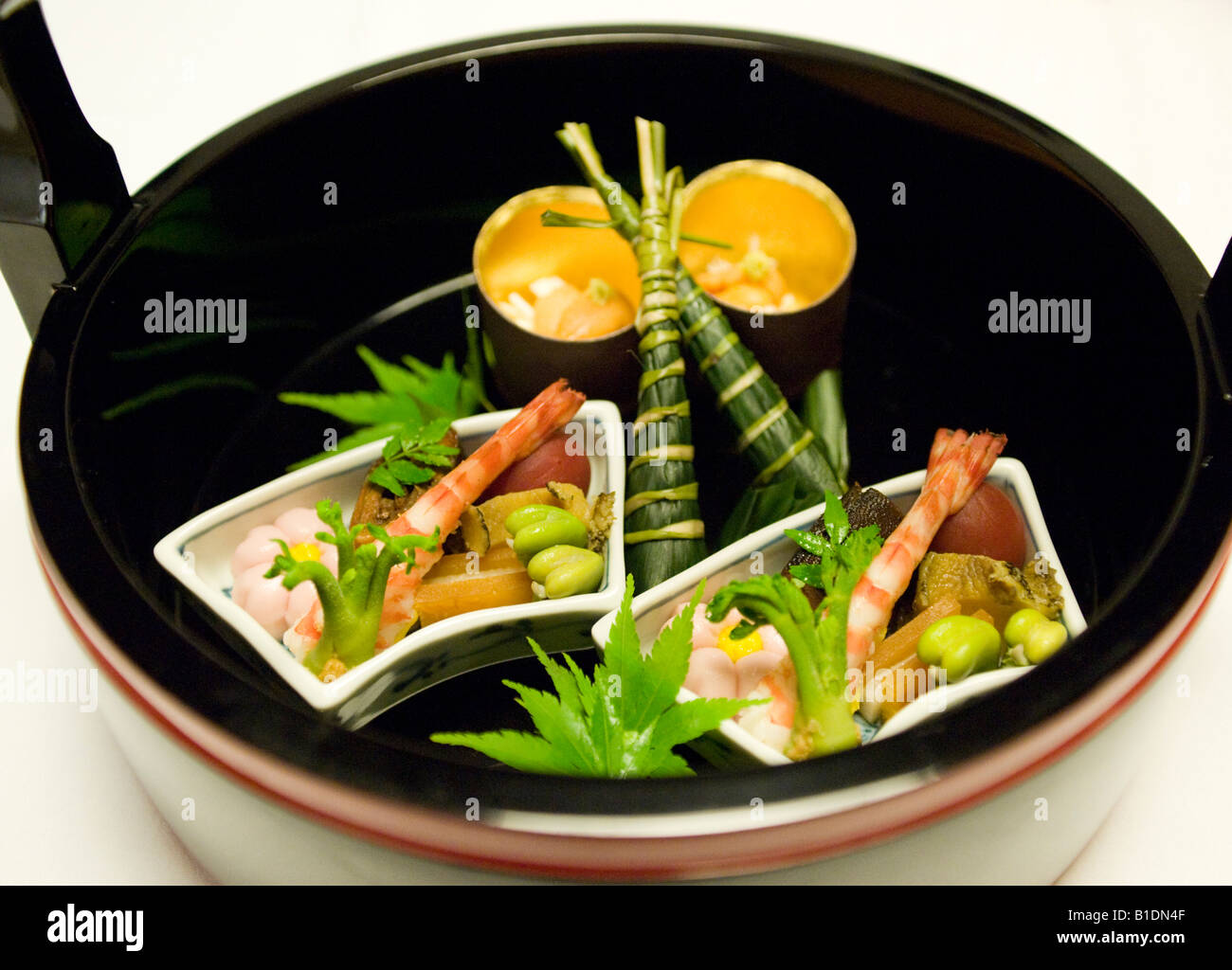 Typical example of Kaiseki style Japanese food from Kyoto served in a ...