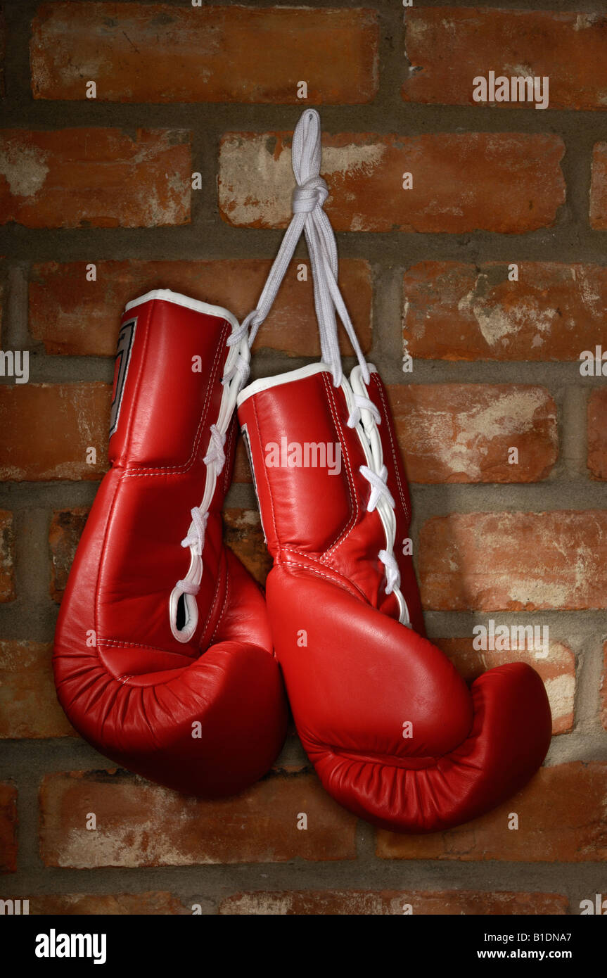 Boxing gloves hanging up hi-res stock photography and images - Alamy