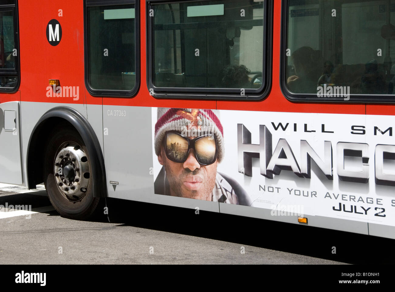 Will Smith on side of Los Angeles Bus advertising his movie "Hancock ...