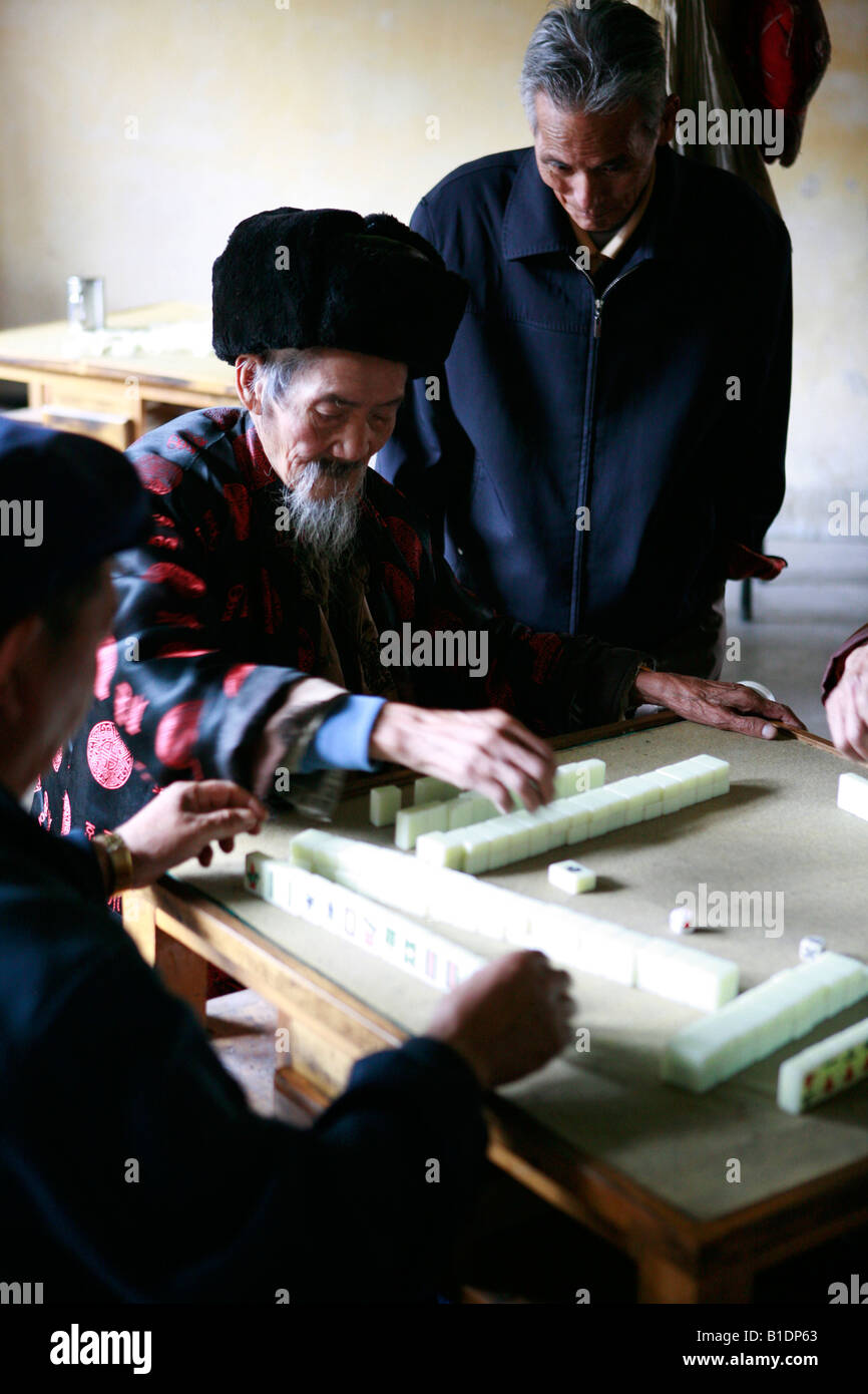 Mah Jong game at Jinsuo Island, Erhai Lake, Dali, Yunnan, China Stock ...