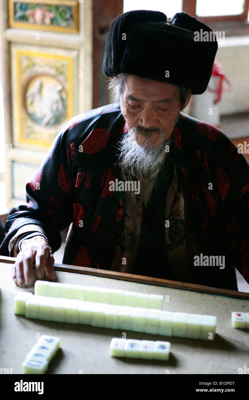Mah Jong game at Jinsuo Island, Erhai Lake, Dali, Yunnan, China Stock ...