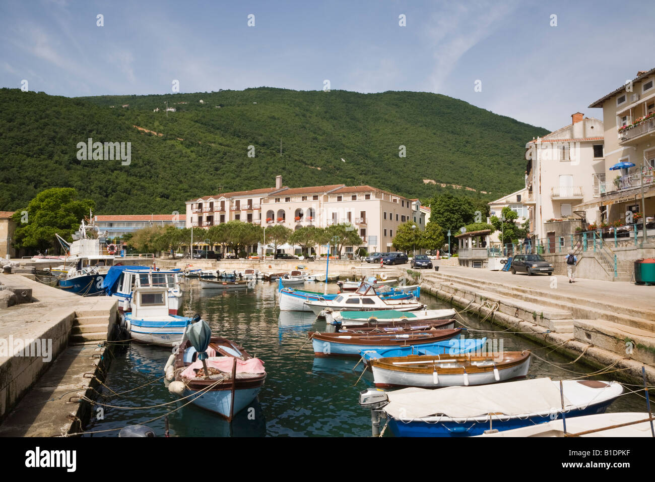 Moscenicka Draga Istria Croatia Moored boats in fishing harbour in ...