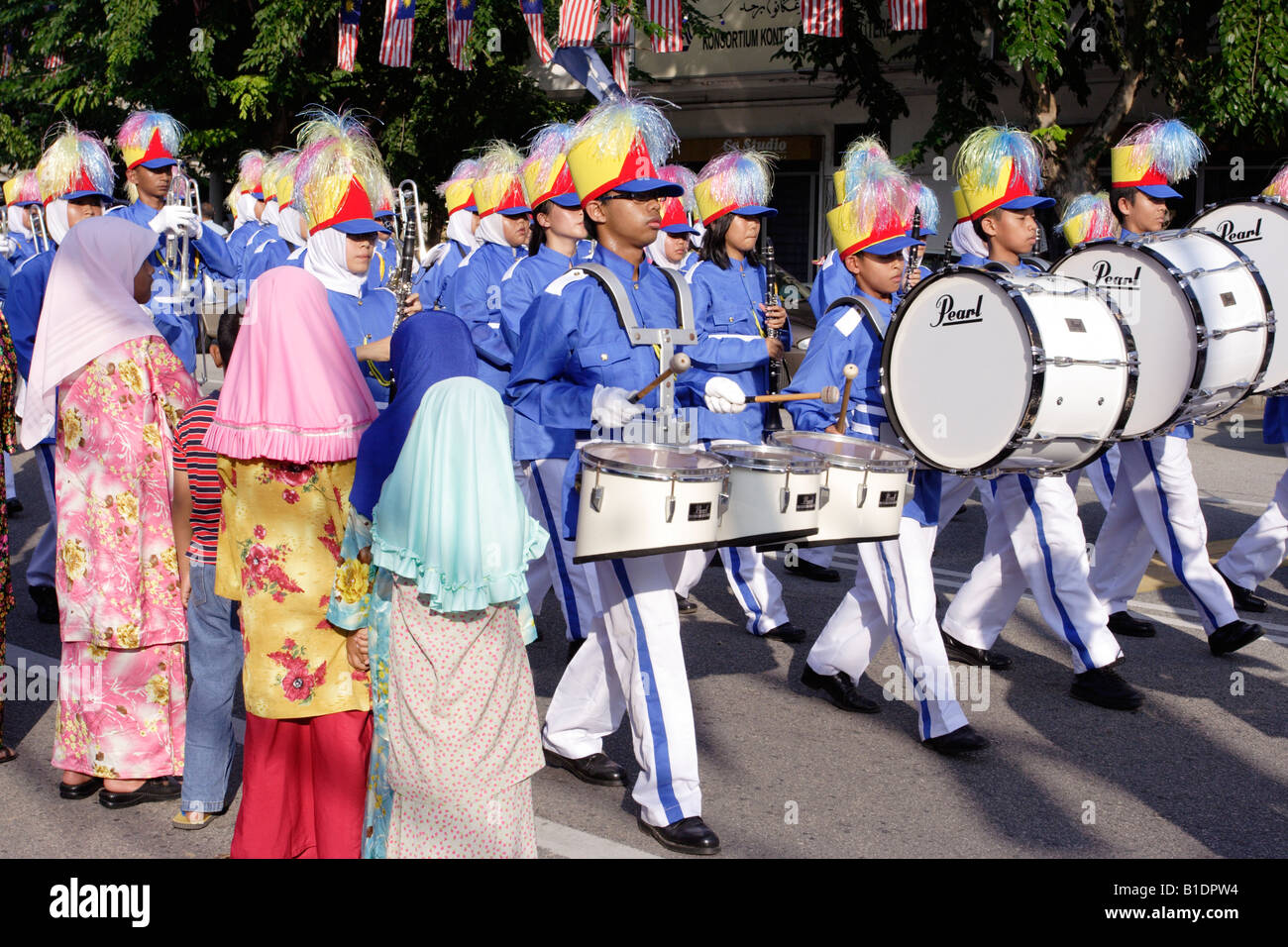 Marching band in a parade Stock Photo - Alamy