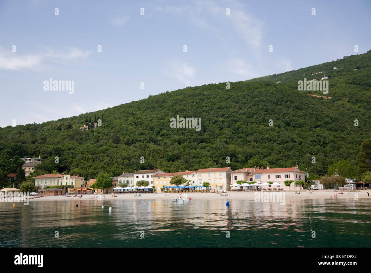Moscenicka Draga Istria Croatia Offshore view to quiet beach and ...