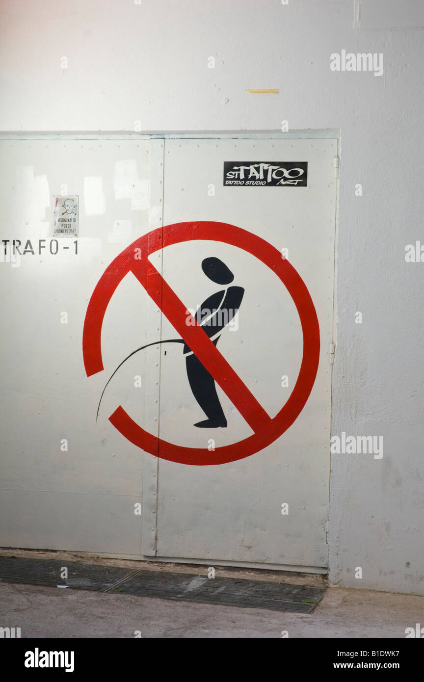 No urinating sign in Split Croatia Europe Stock Photo - Alamy