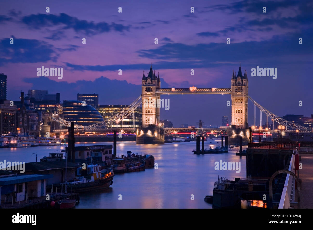tower bridge at dusk Stock Photo - Alamy