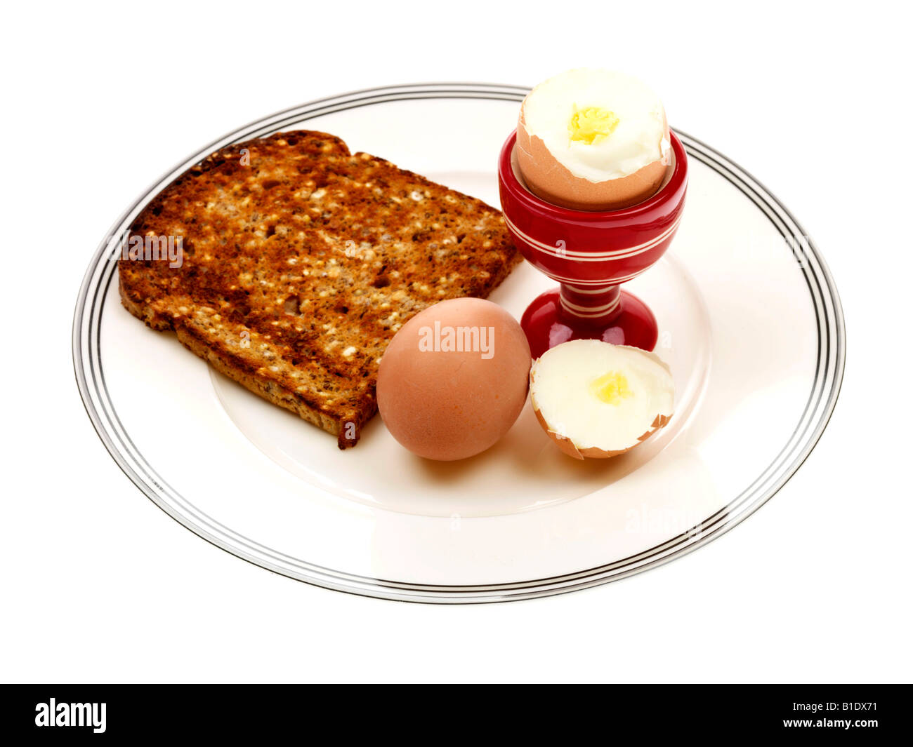 Boiled Eggs with Rye Toast Stock Photo - Alamy