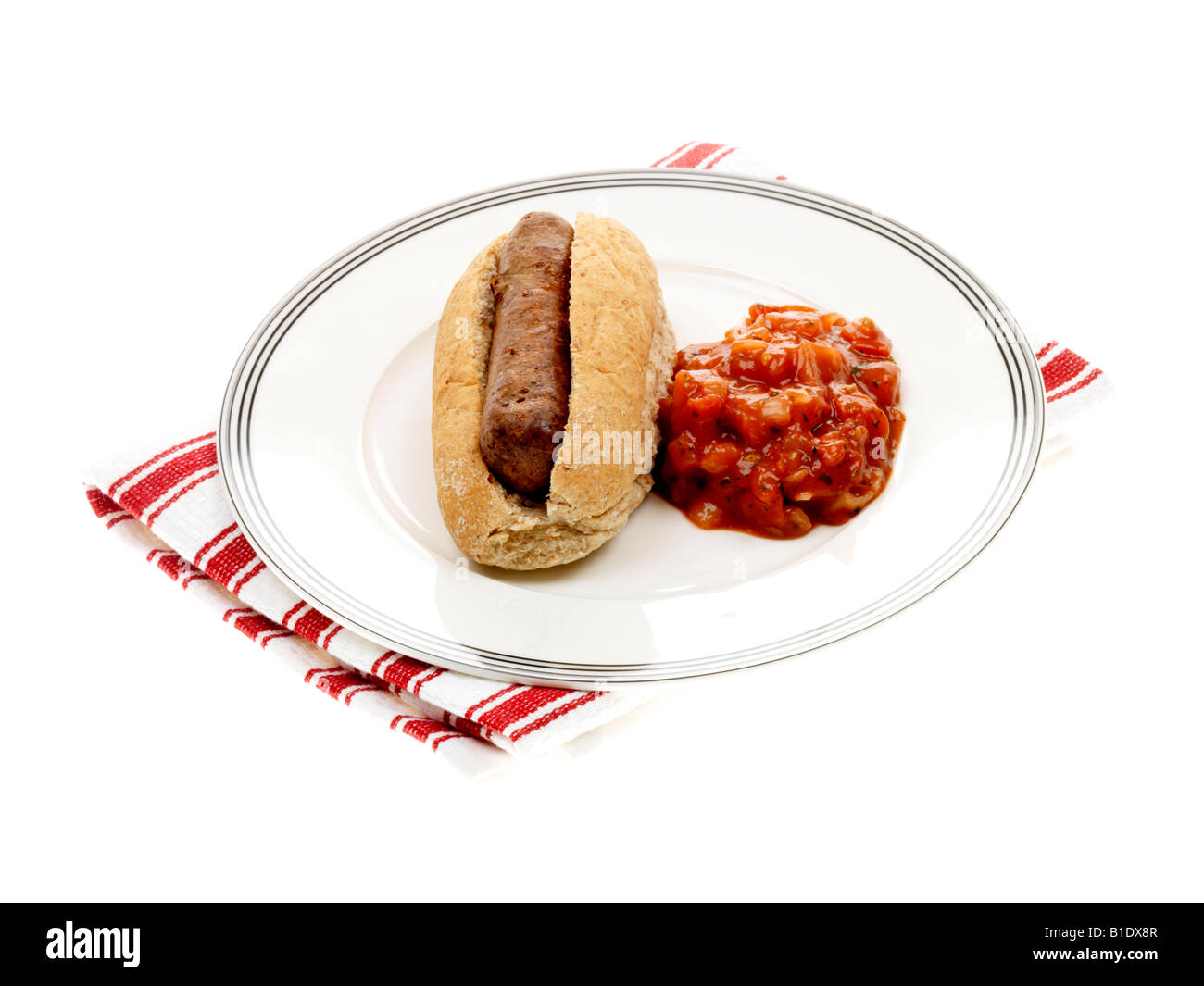 Hot Dog with Salsa Stock Photo - Alamy