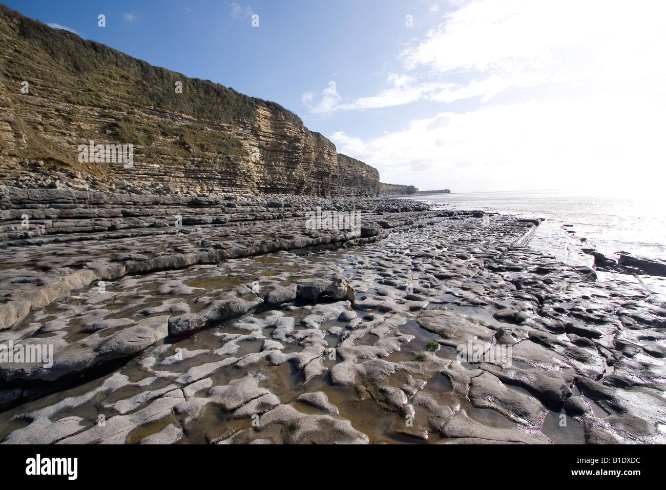 Cliffs Fontygary Bay Rhoose Stock Photo - Alamy