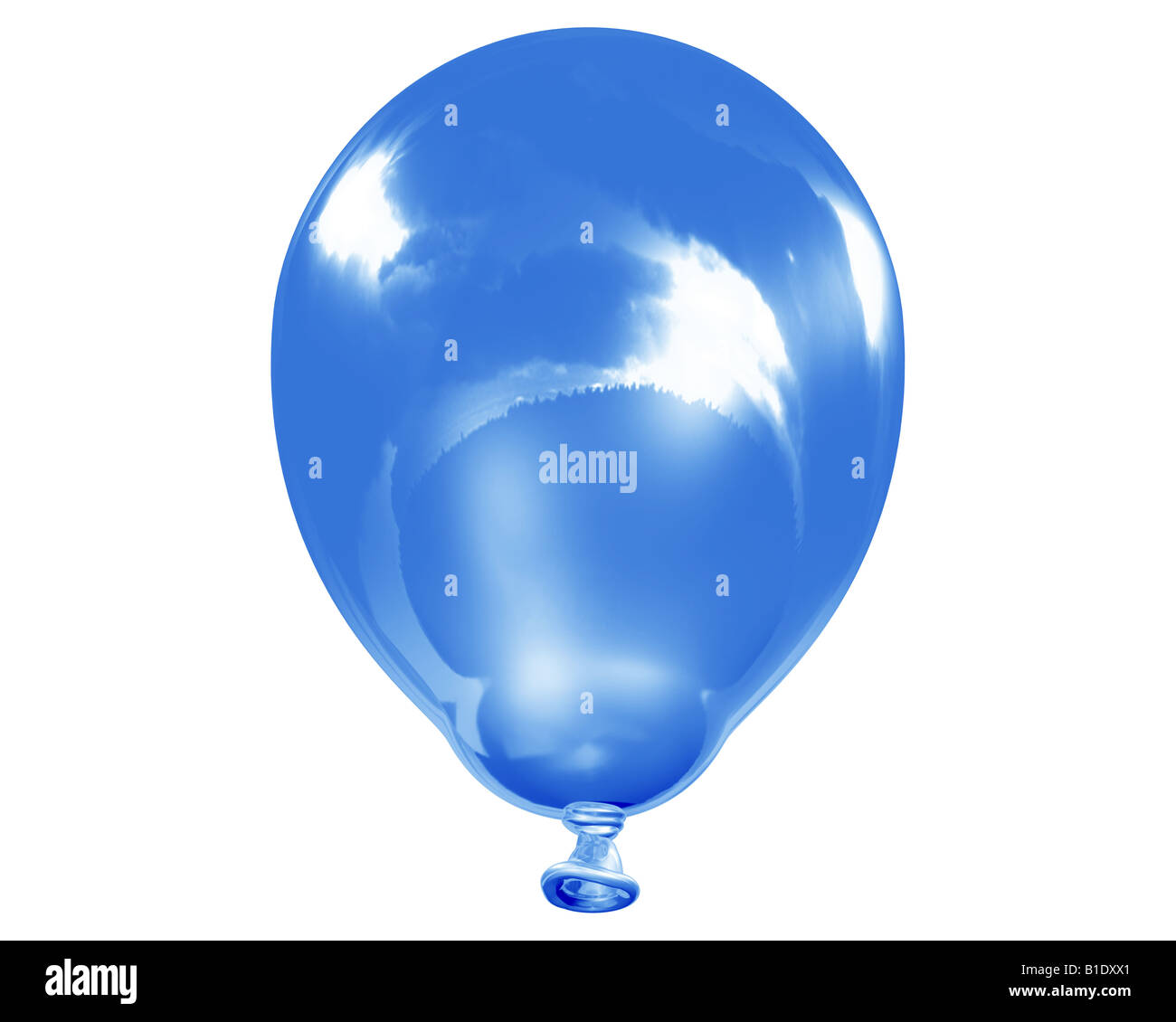 3d illustration of a single isolated reflective blue balloon Stock ...