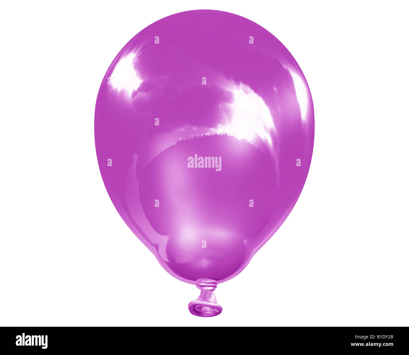 3d illustration of a single isolated reflective violet balloon Stock ...