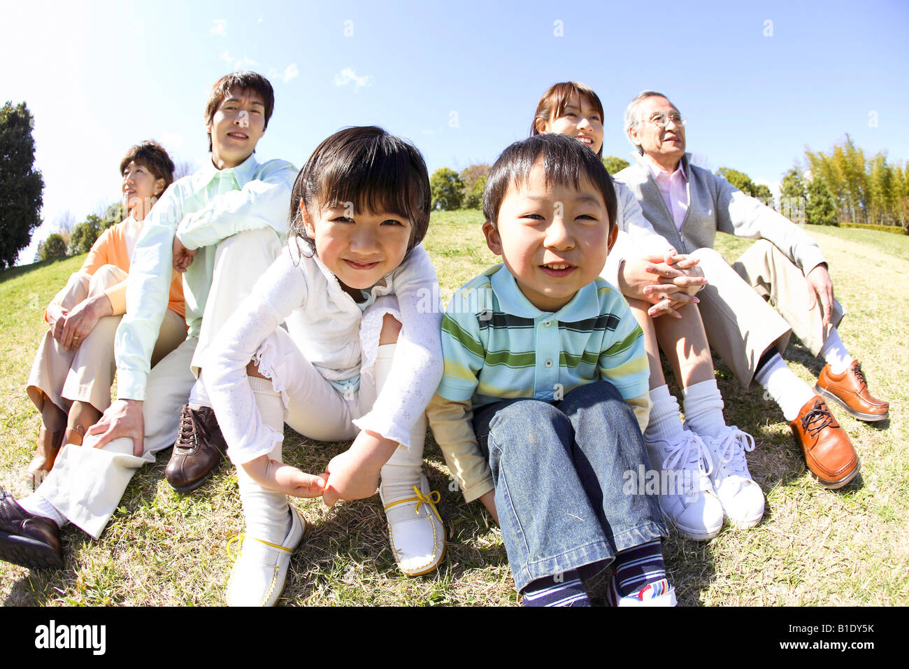 Portrait of Japanese family Stock Photo - Alamy