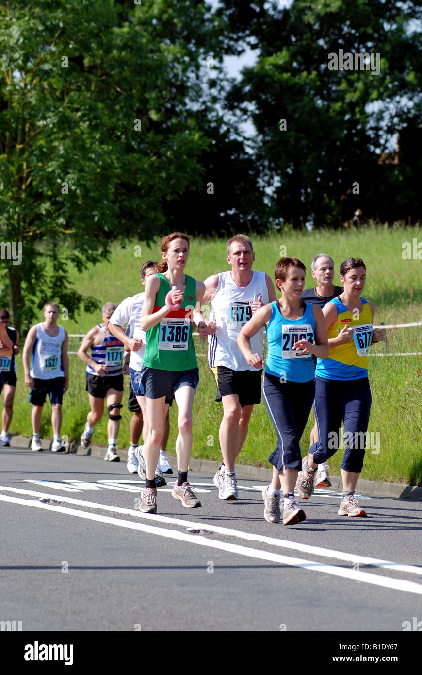 Runners in a road race, UK Stock Photo - Alamy