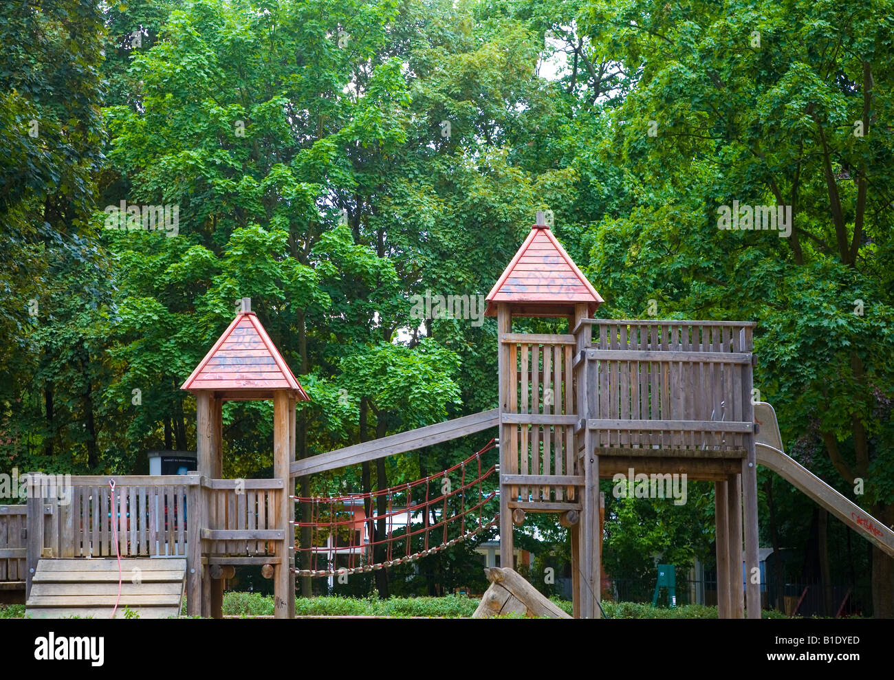 A wooden Children's playground in Berlin Stock Photo - Alamy
