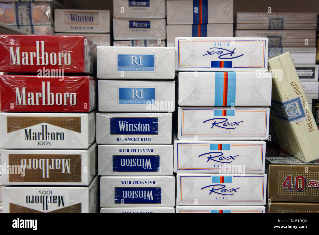 Greece Crete Packets of Cigarettes on sale in a shop Stock Photo - Alamy