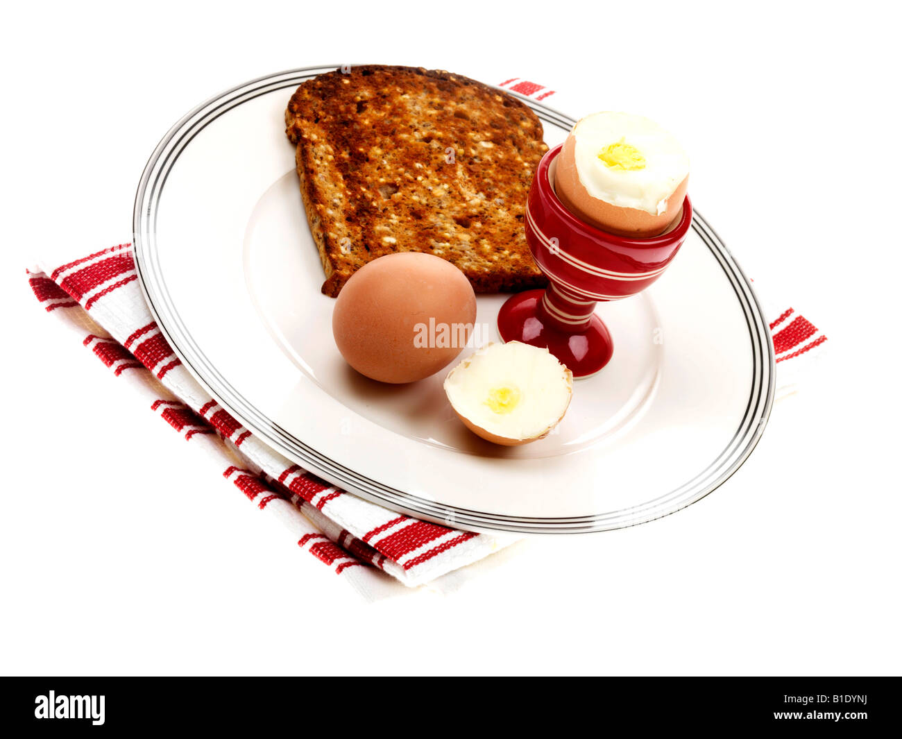 Boiled Eggs with Rye Toast Stock Photo - Alamy