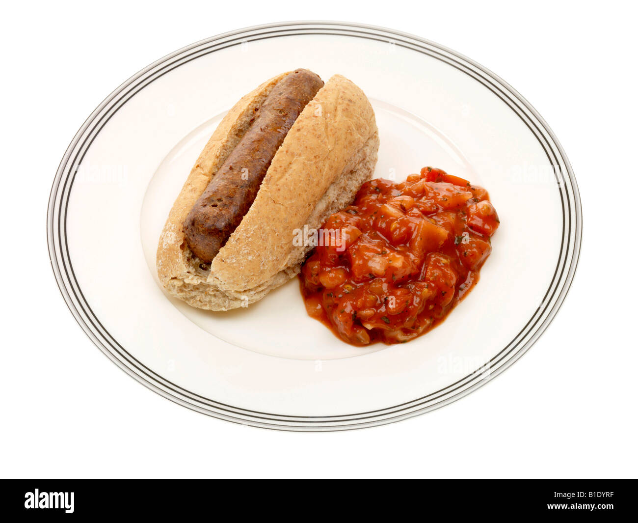 Hot Dog with Salsa Stock Photo - Alamy