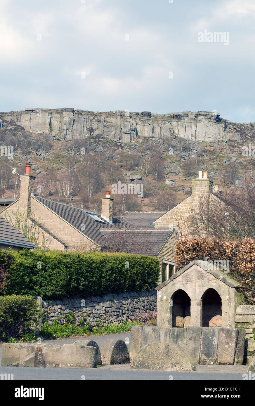 Curbar village well, Peak District, Derbyshire, England, "Great Britain ...