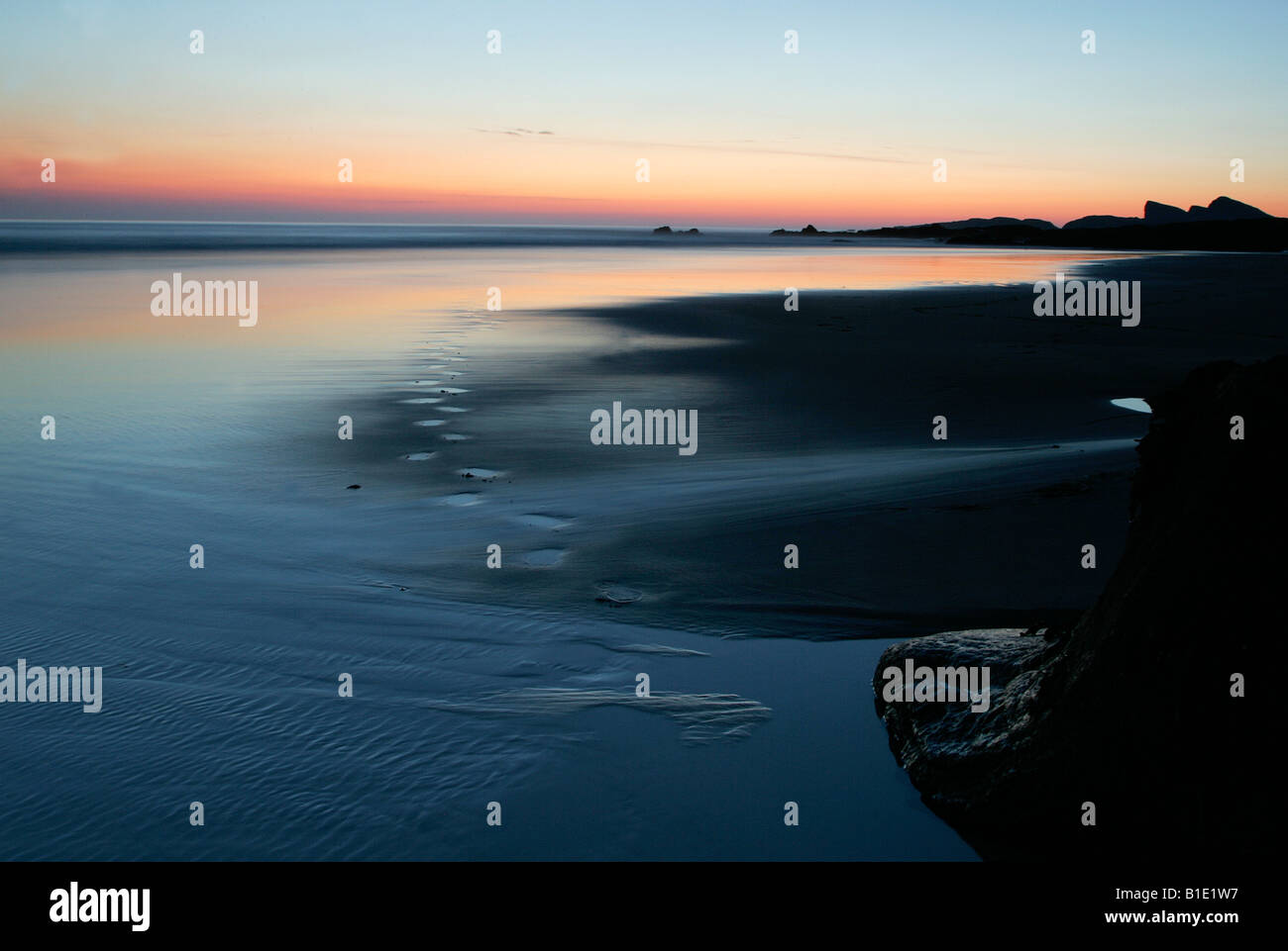 Afterglow at Saligo bay, Isle of Islay Stock Photo - Alamy
