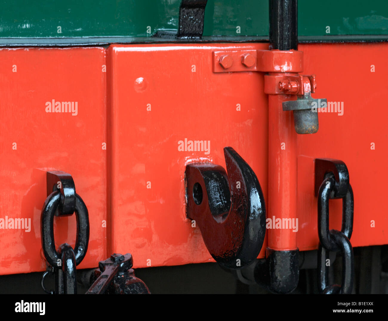 COUPLING HOOK ON TRAIN - LOCOMOTION COUPLING HOOK Stock Photo - Alamy