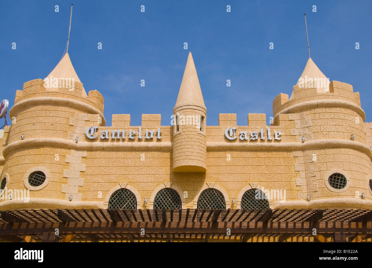 CAMELOT CASTLE tourist night club in Malia on the Greek Mediterranean ...