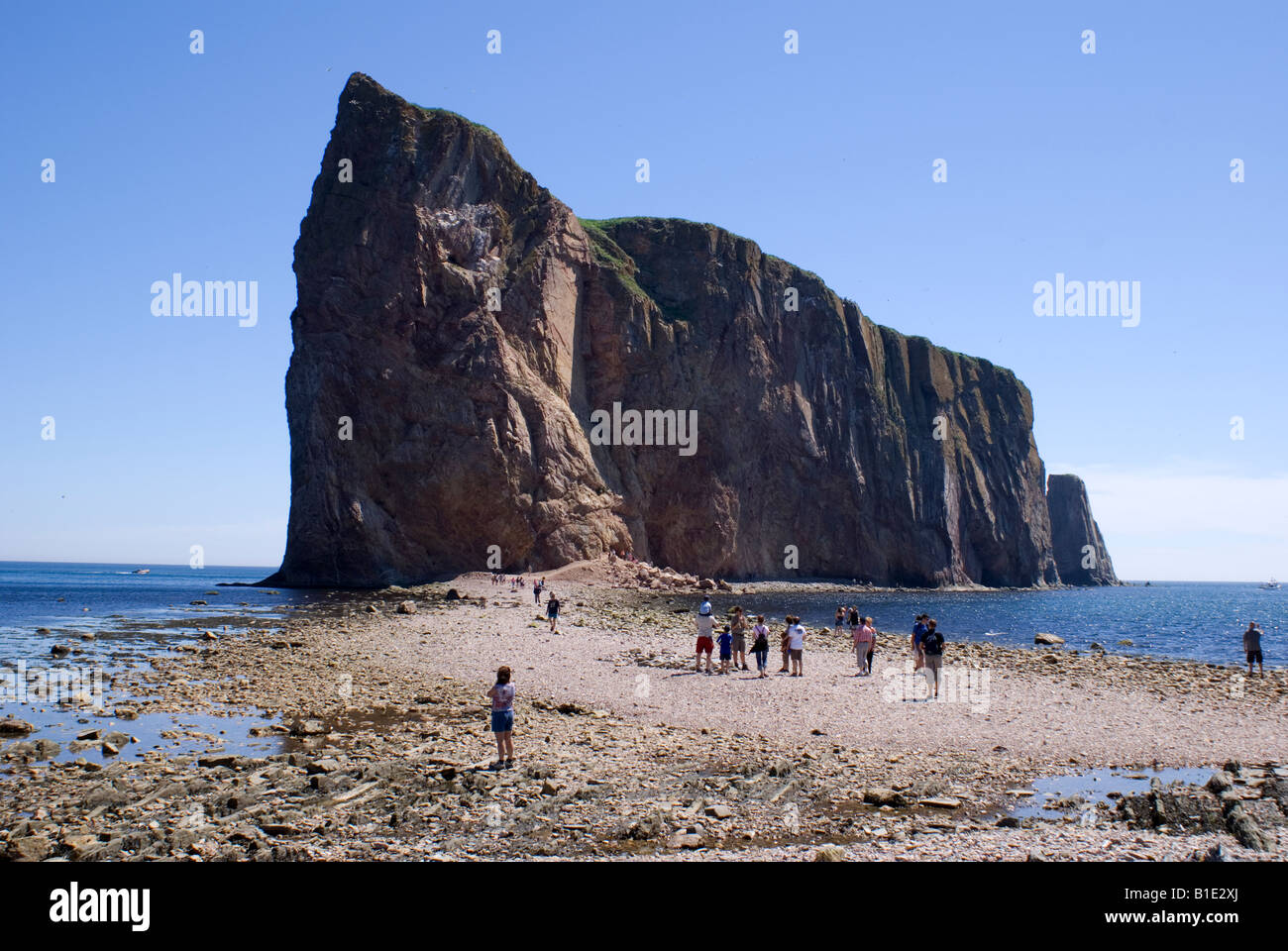 Perce rock low tide Quebec Canada Stock Photo - Alamy