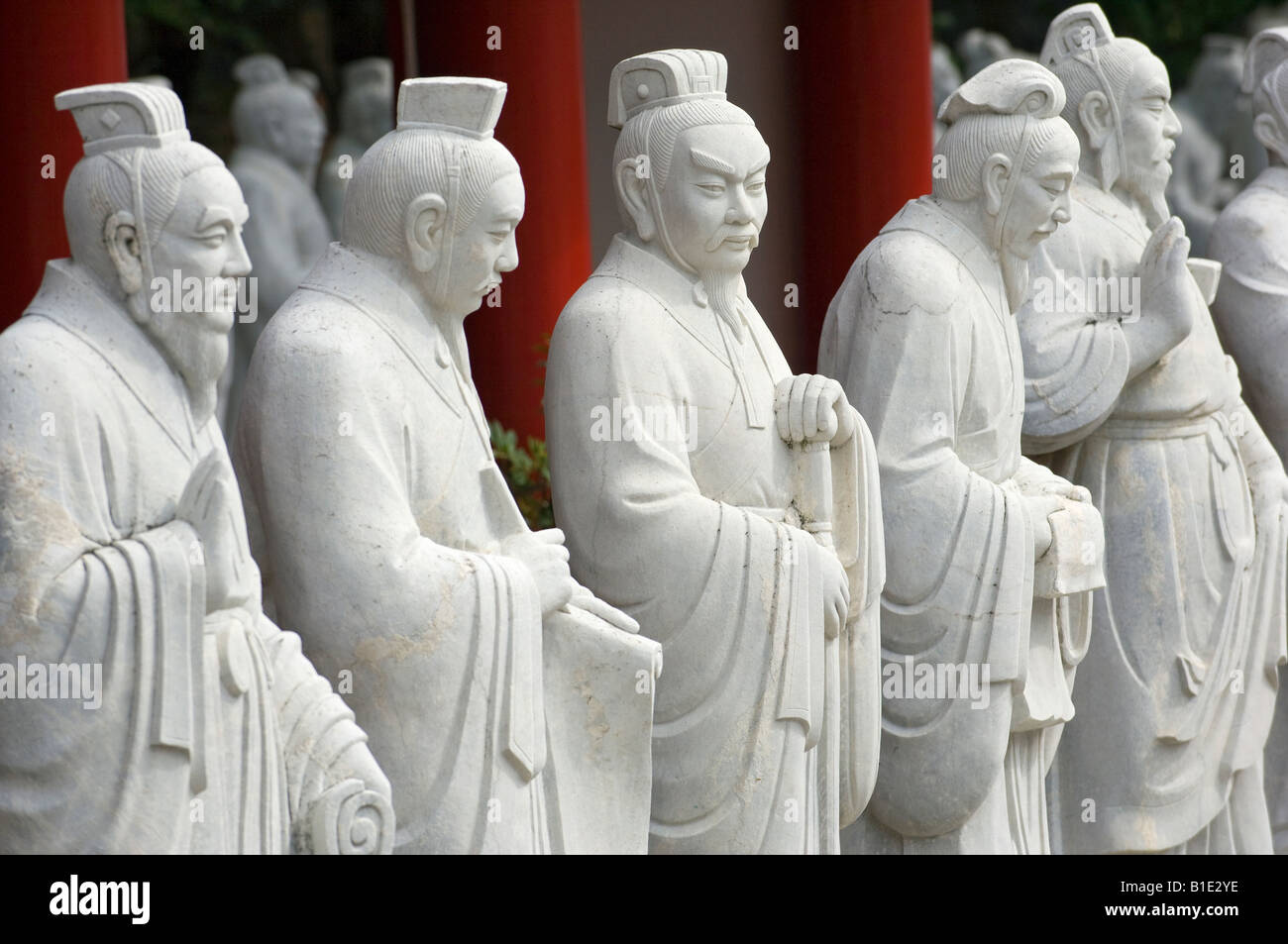 Statues of Chinese Philosophers in the Confucius Shrine or Temple in ...