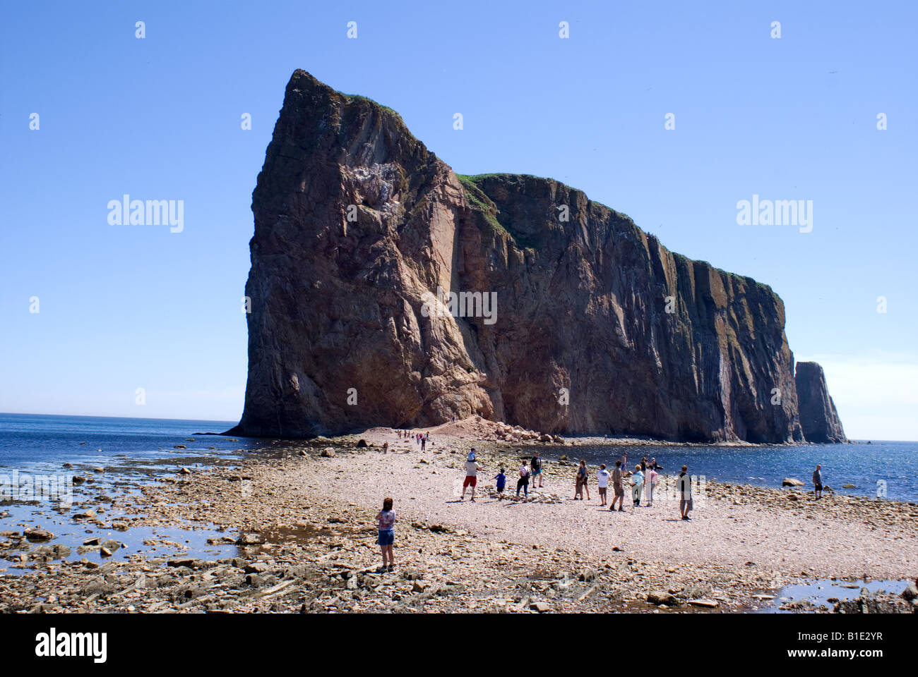 Perce rock low tide Quebec Canada Stock Photo - Alamy