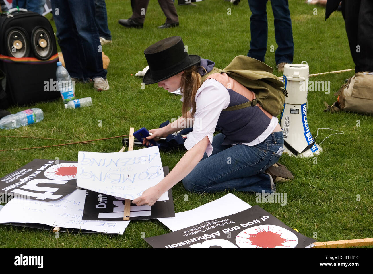 Preparing placards hi-res stock photography and images - Alamy