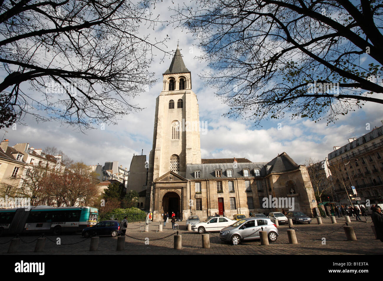Church Saint-Germain-des-Pres seen from the Place Saint-Germain-des ...