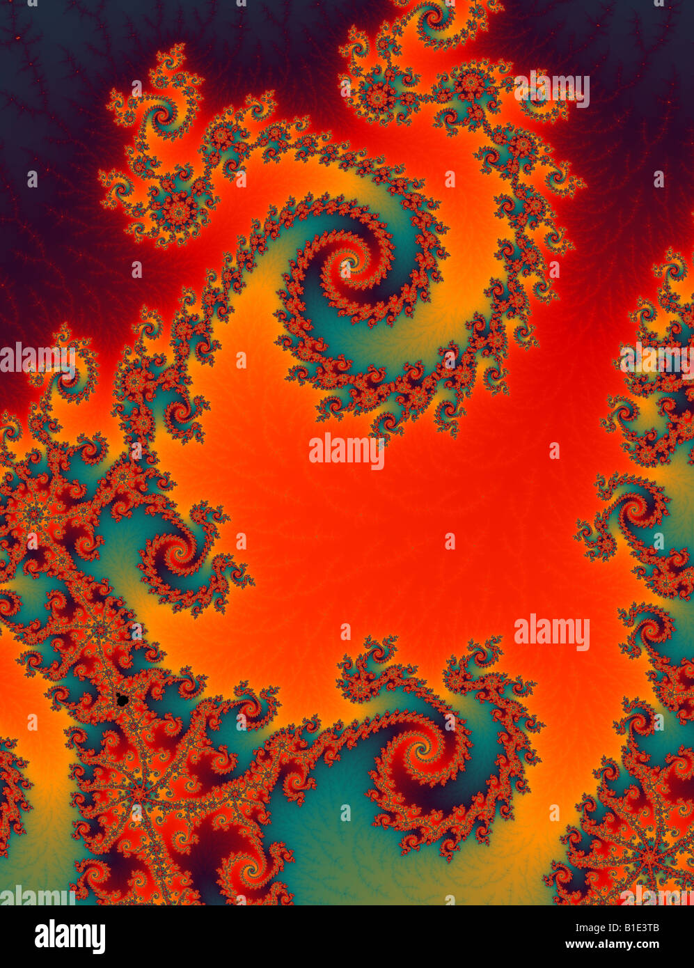 Two fractal spirals play off against each other Stock Photo - Alamy