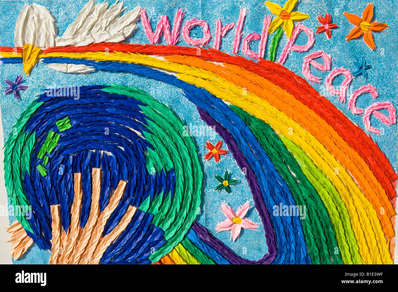 Origami Collage Celebrating World Peace. Nagasaki Peace Park, Japan ...