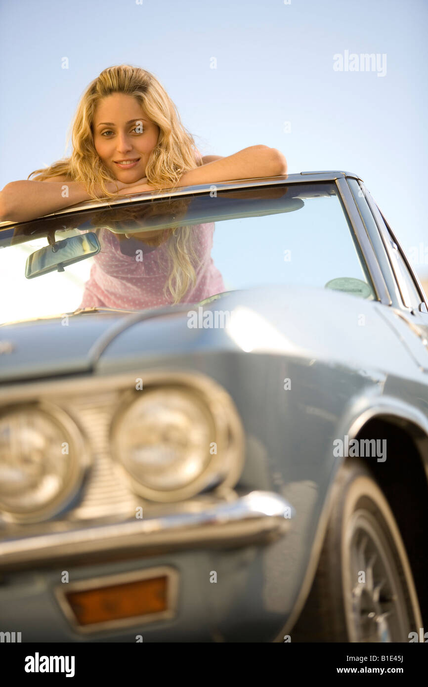 woman in convertible car Stock Photo - Alamy