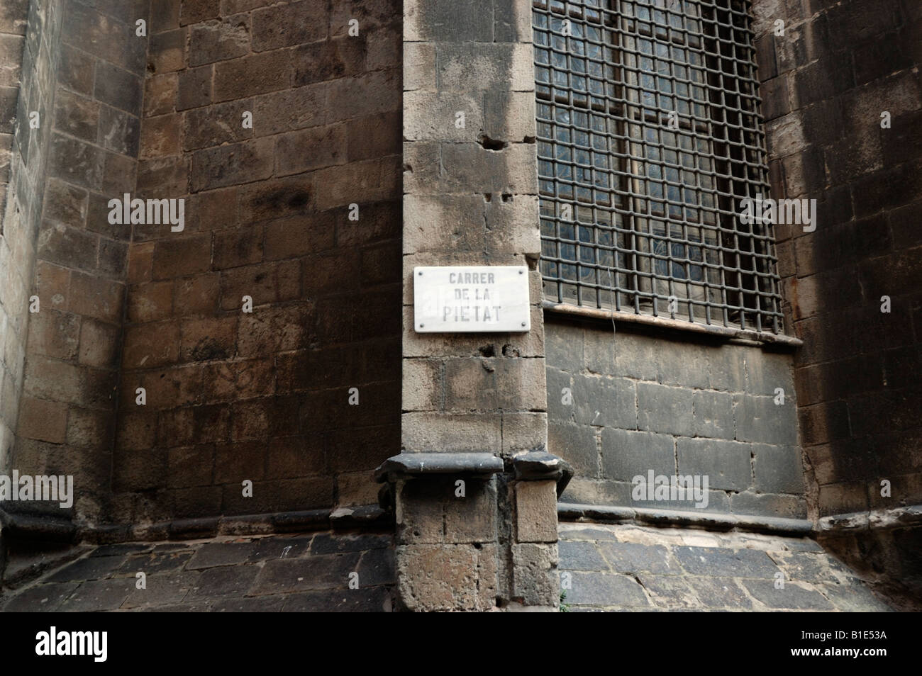 A Stained Glass Window of the Cathedral protected by an Iron Grille in ...