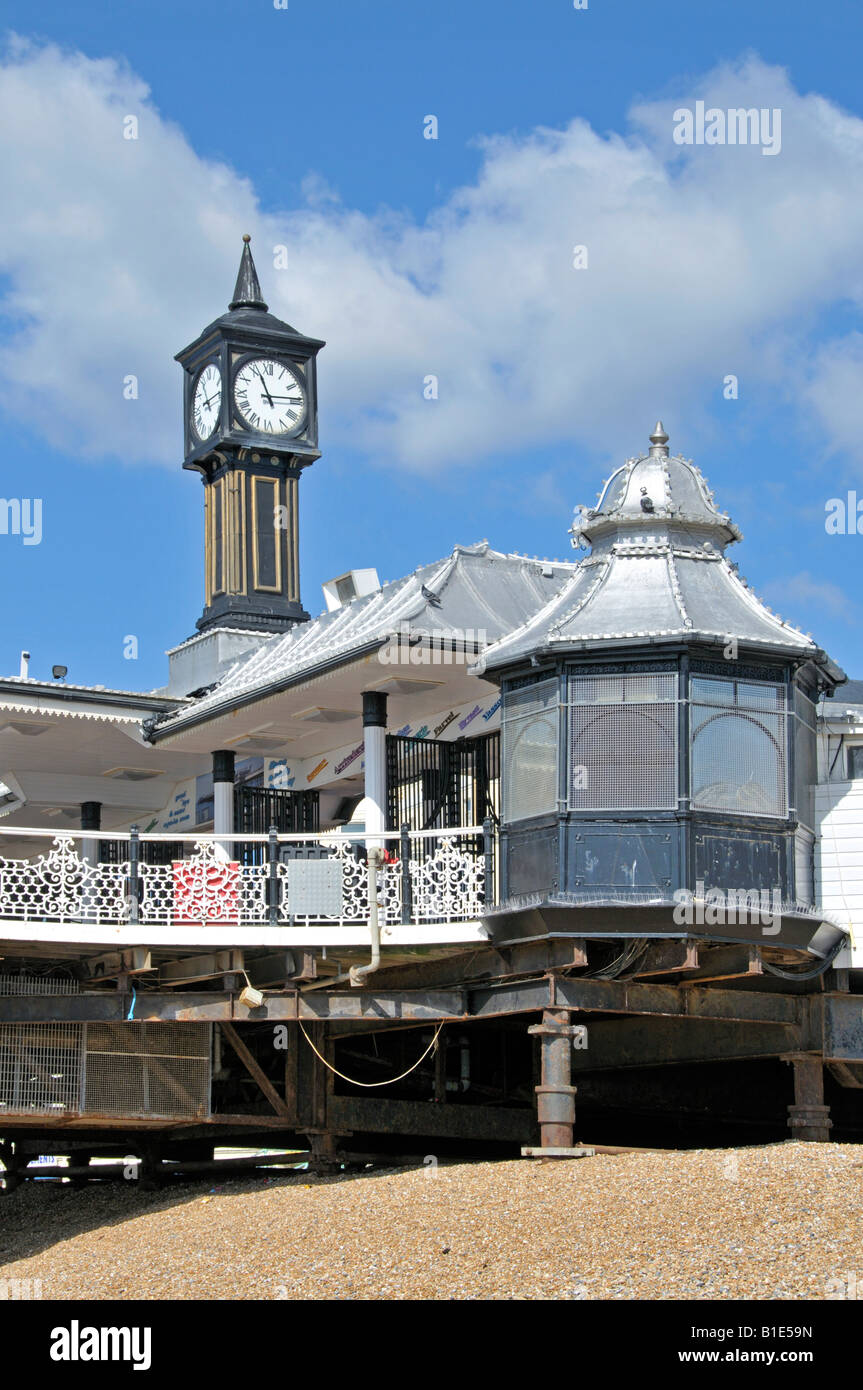 Brighton Pier Clock tower showing two faces Stock Photo - Alamy