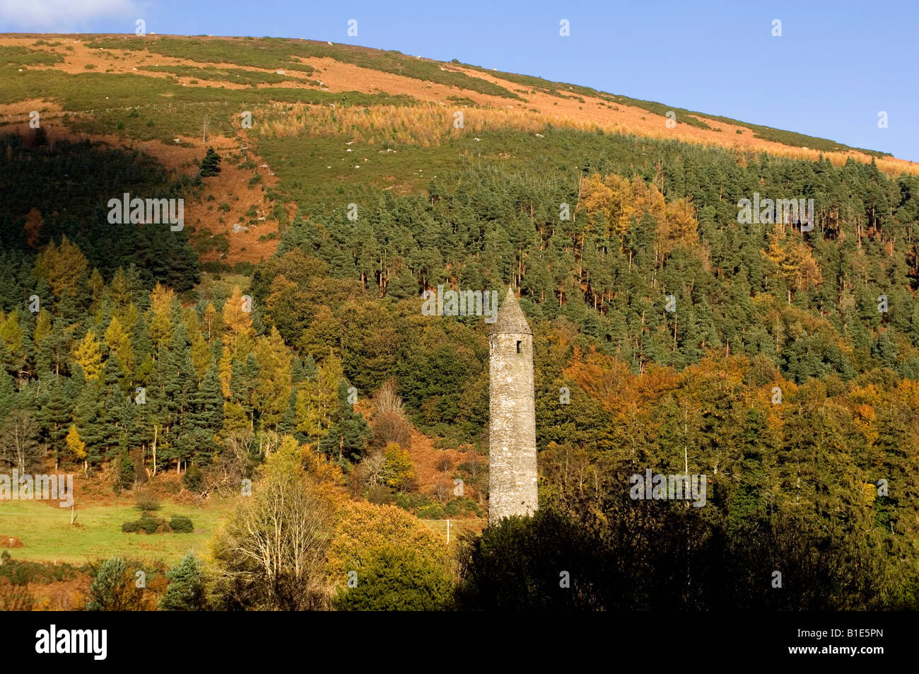 Round Tower Glendalough Wicklow Ireland Stock Photo - Alamy