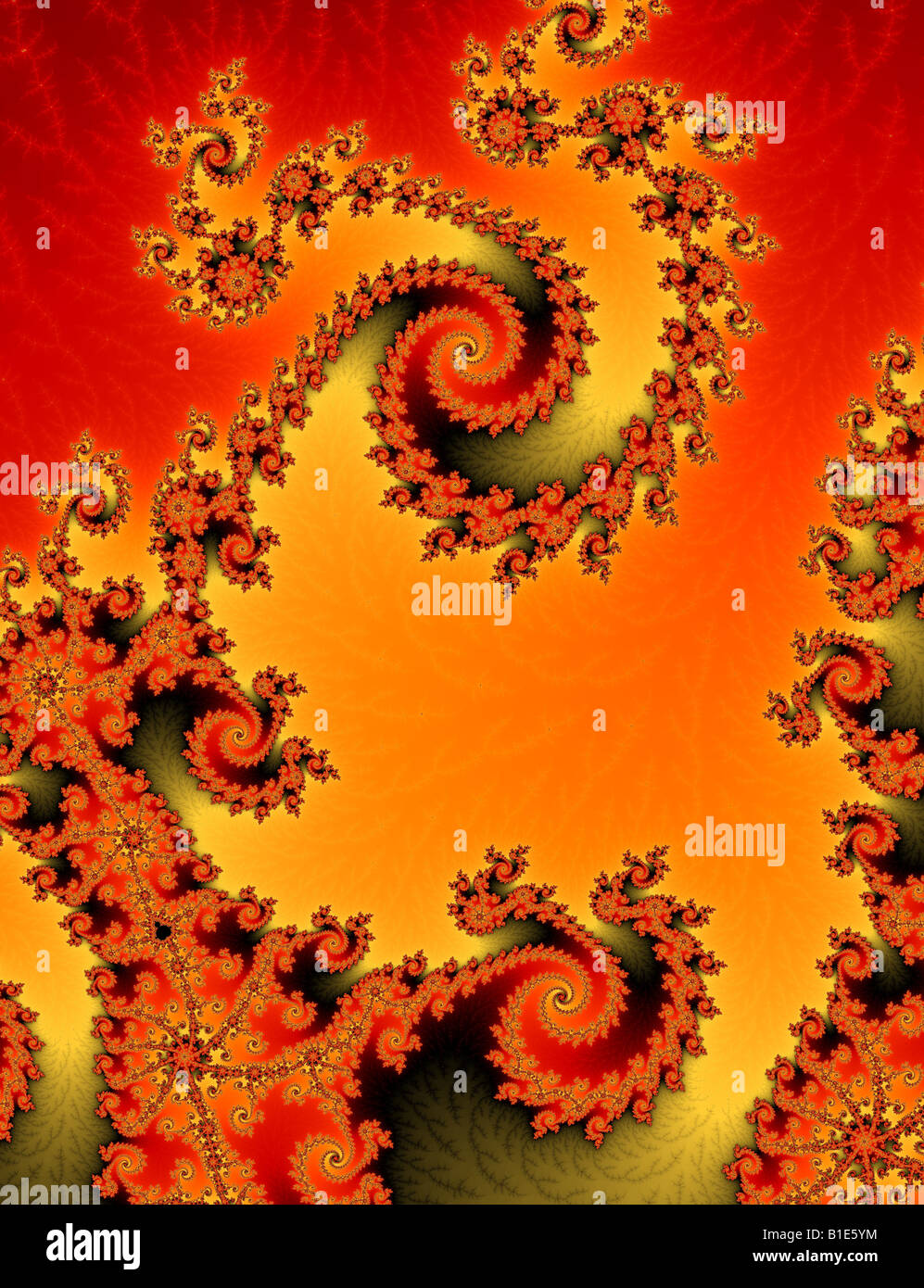 Two fractal spirals play off against each other Stock Photo - Alamy