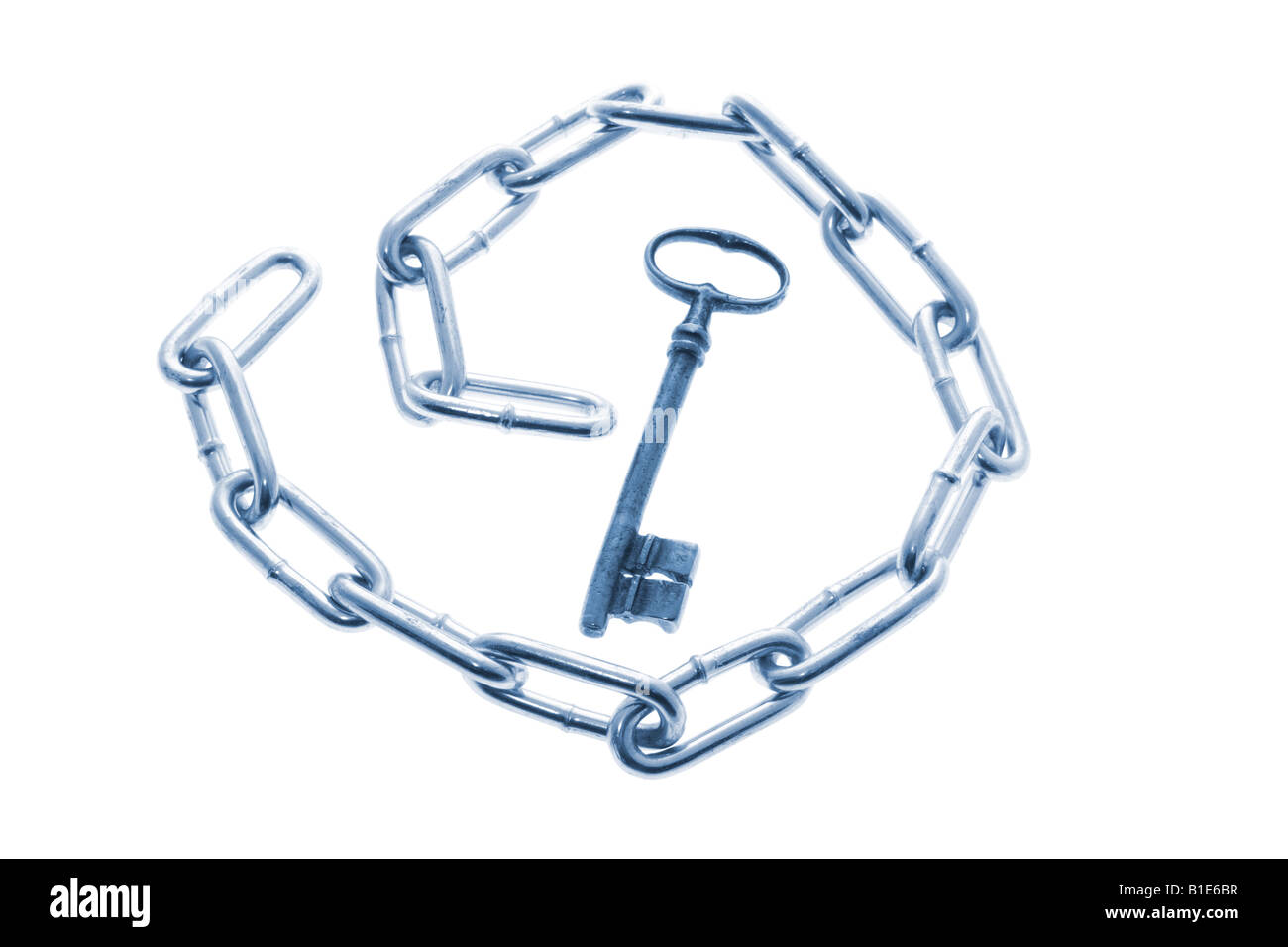 Skeleton Key and Chain Stock Photo - Alamy