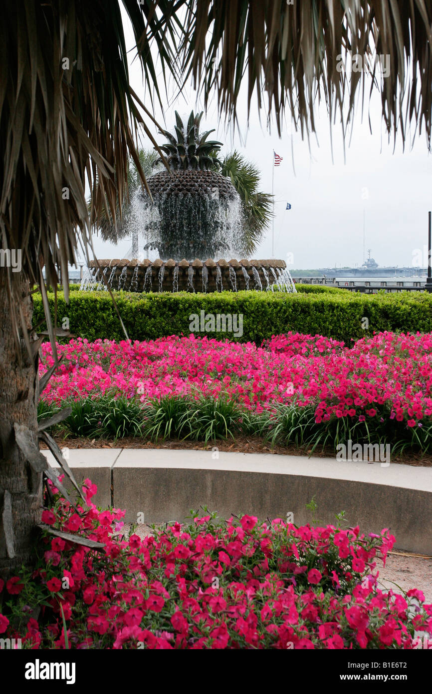 Water fountain in the Waterfront Park in Charleston South Carolina ...