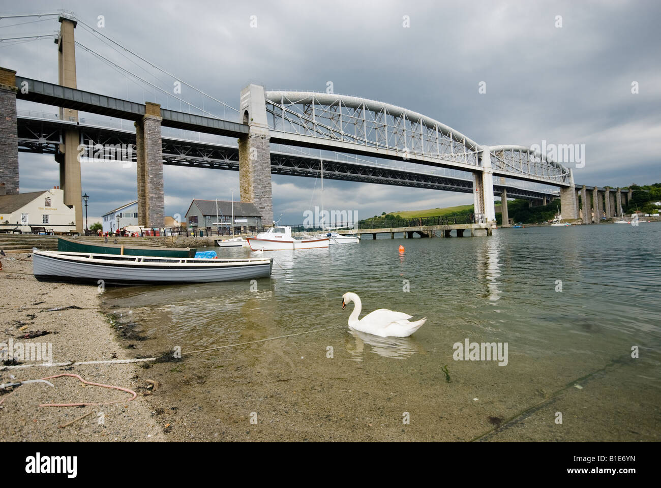 The Tamar Crossings at Saltash Stock Photo - Alamy