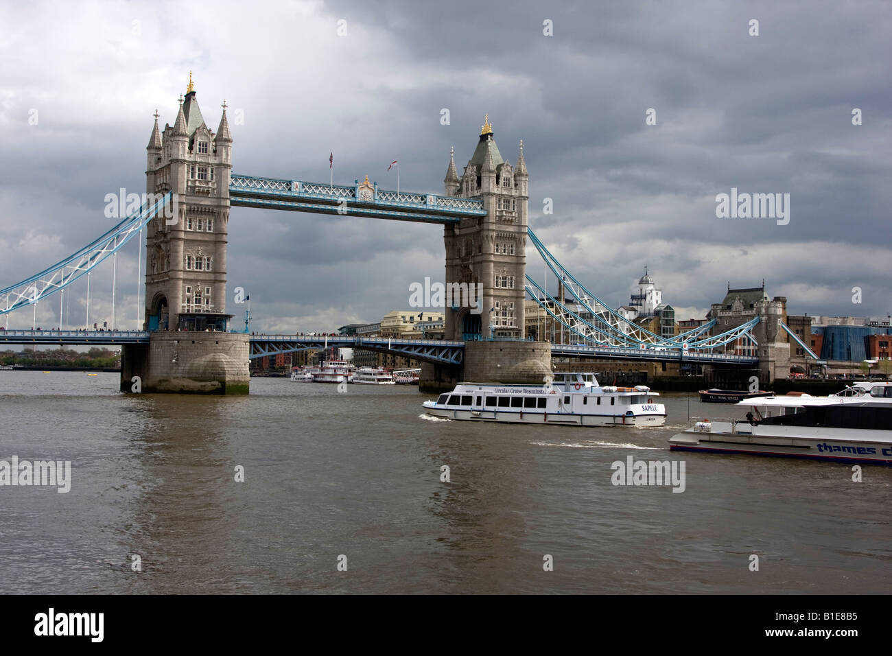 Tower Bridge, famous Gothic Bridge built in 1894, in London England ...