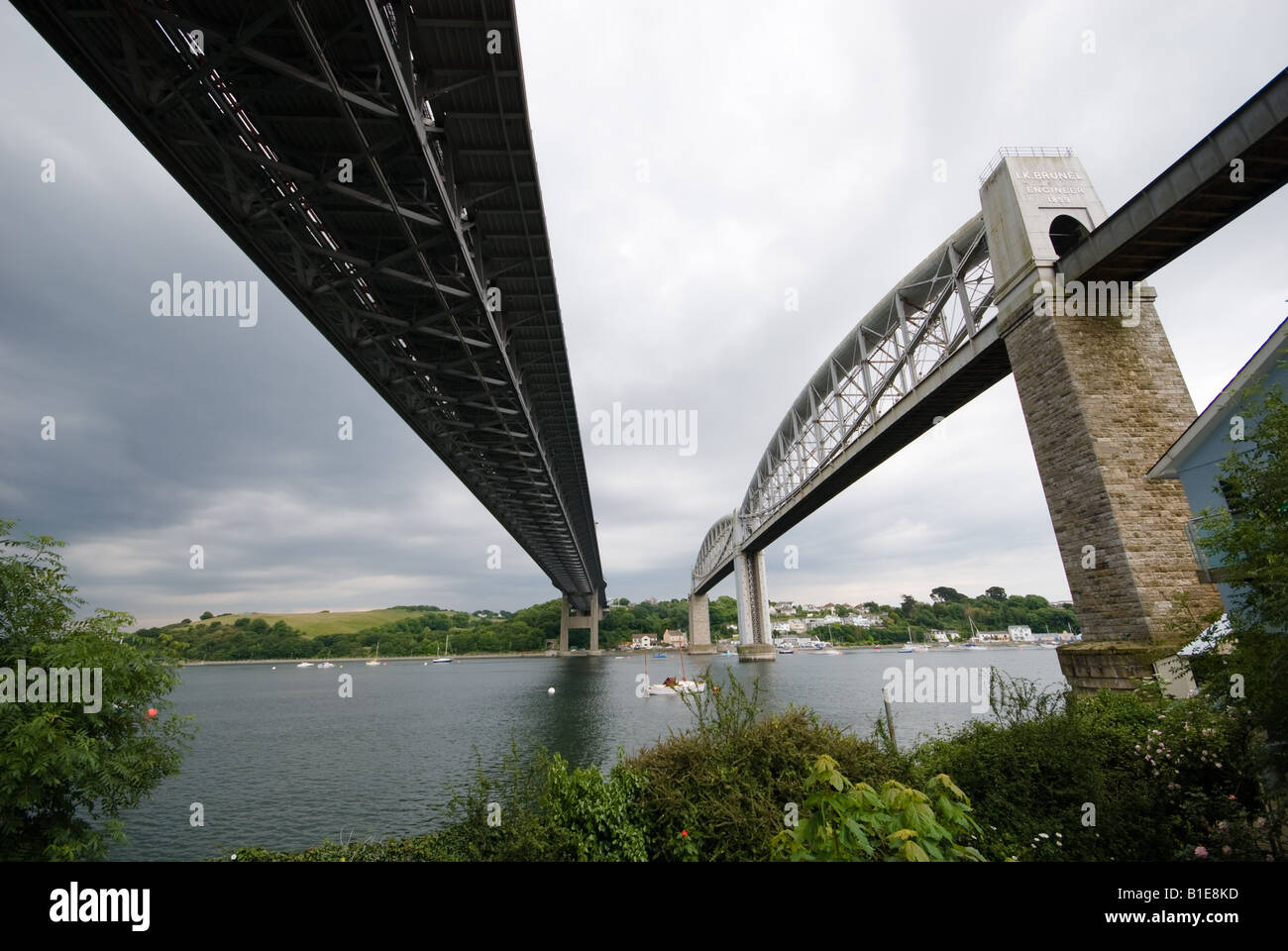 The Tamar Crossings at Saltash Stock Photo - Alamy