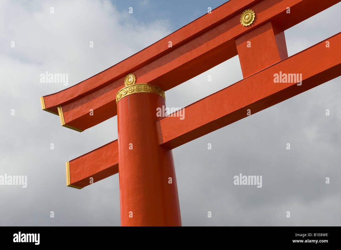 Kyoto, Japan. The giant torii gate leading into the Heian Shrine (Heian ...