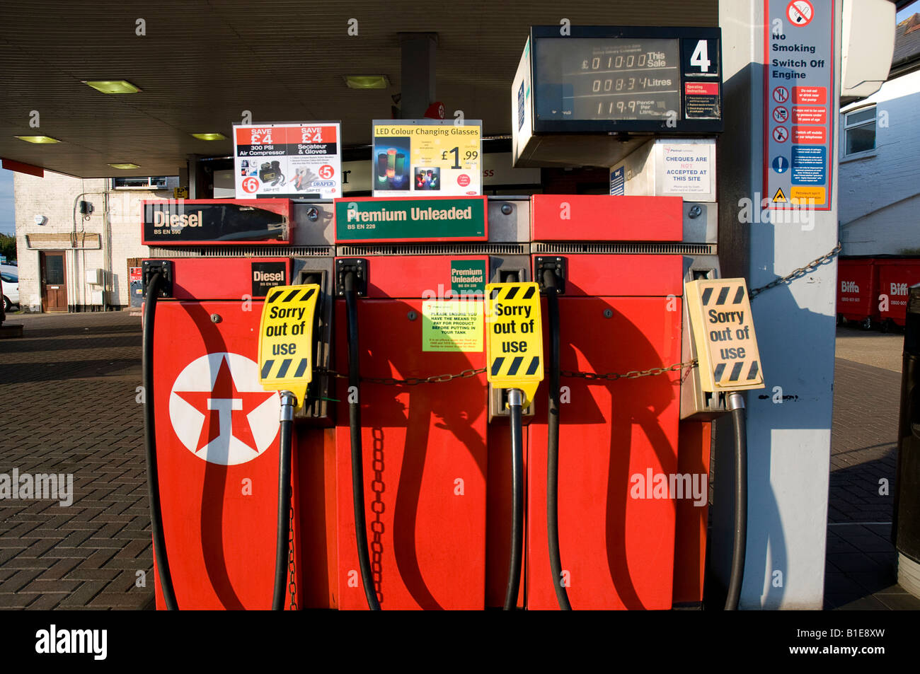 Empty Petrol forecourt during Shell tanker drivers strike 16th June ...