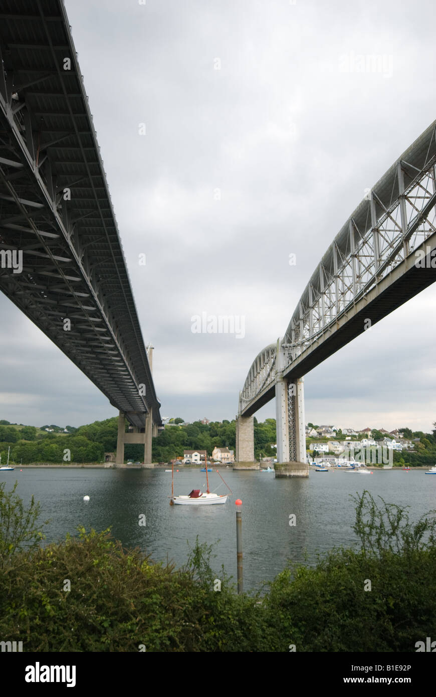 The Tamar Crossings at Saltash Stock Photo - Alamy