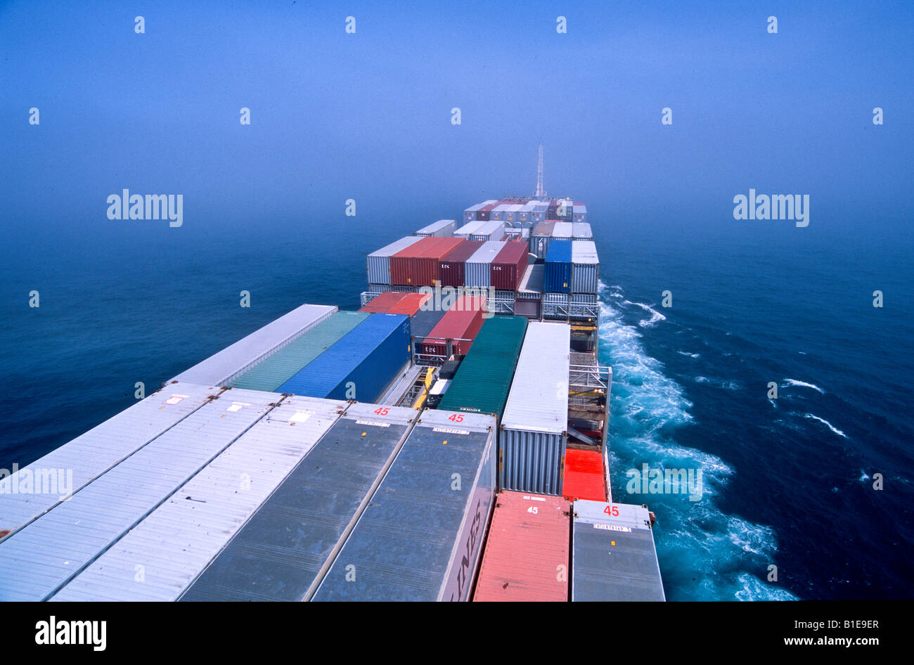 Pacific Ocean. Container vessel, Horizon Anchorage, delivers supplies ...
