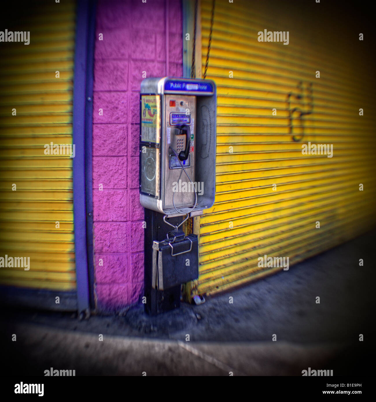 Phone Box on corner Stock Photo - Alamy