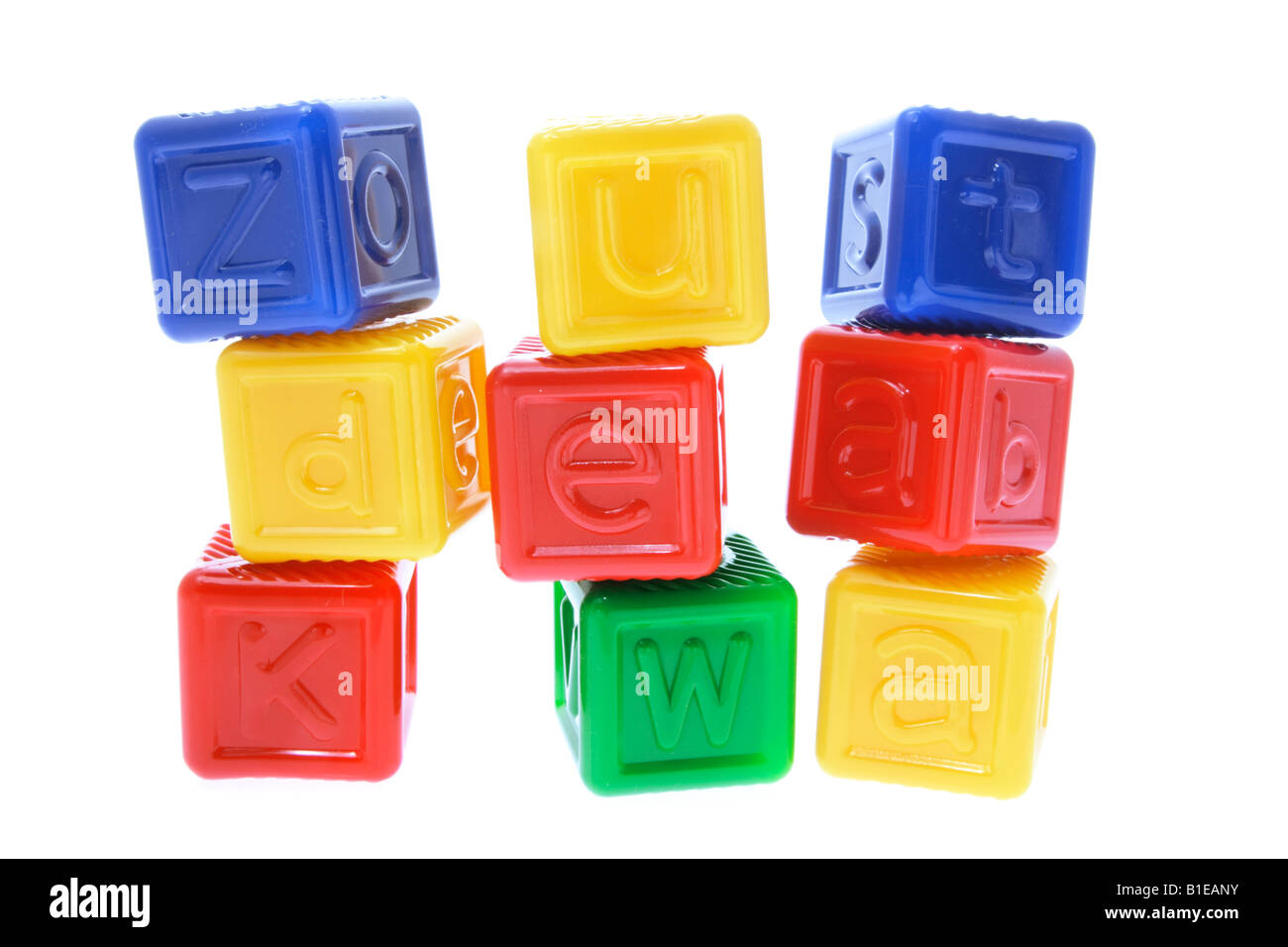 Stacks of Plastic Alphabet Cubes Stock Photo - Alamy