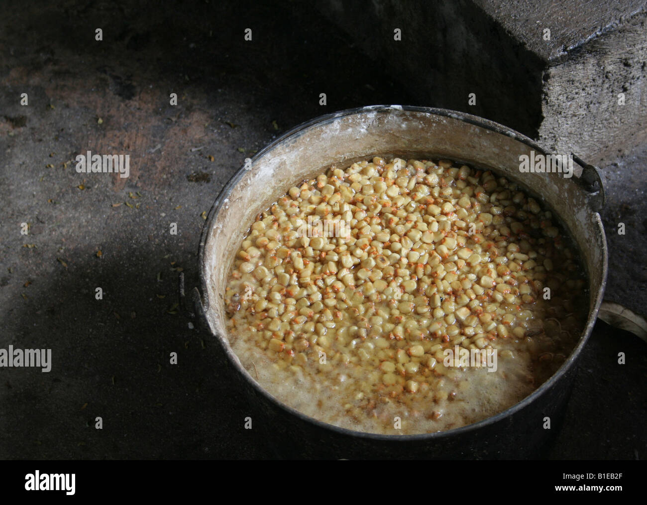 Mayan Corn Cooking Stock Photo - Alamy
