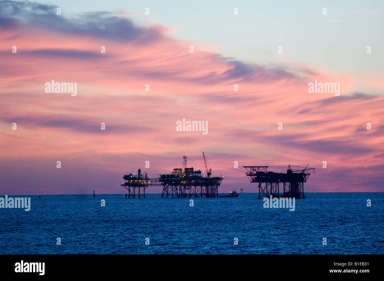 Gulf of Mexico Louisiana USA oil rigs in deepwater off coast of ...
